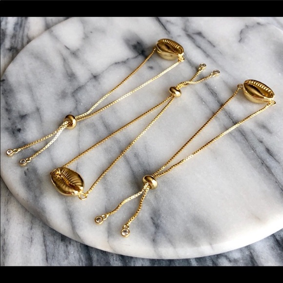Jewelry | 14k Gold Plated Cowrie Shell Boho Bracelet | Poshmark